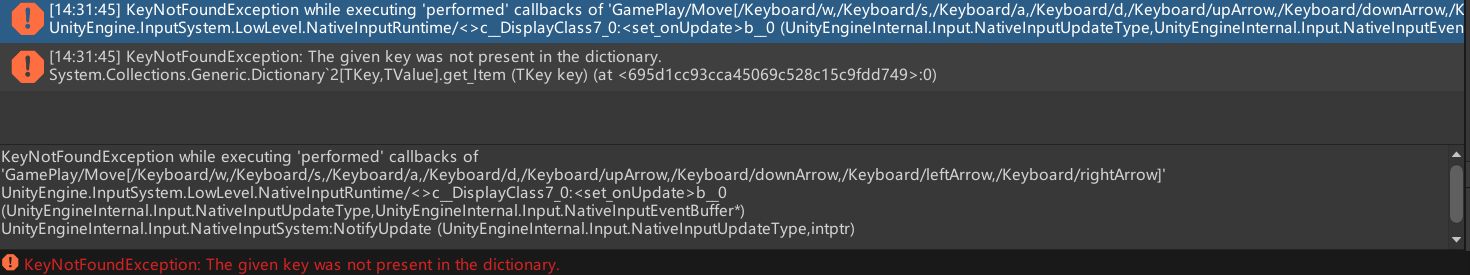 使用unity新版的inputsystem插件出现了keynotfoundex 技术问答 Unity官方开发者社区 8864