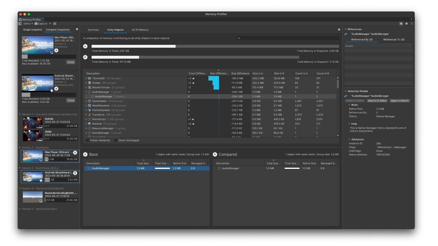 内存分析器（memory Profiler）100版全面介绍 技术专栏 Unity官方开发者社区 
